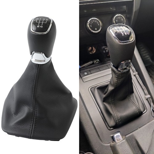 5 Speed Leather Gear Shift Knob Lever Boot Fit for Skoda Octavia MK2 ...