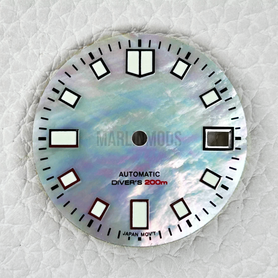 29mm White MoP Watch Mod Dial Fit NH35A NH36A Automatic Movement Date ...