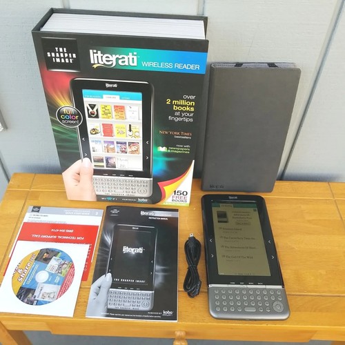 The Sharper Image Literati Wireless e- Reader - Tested w/ Box & Charger ...