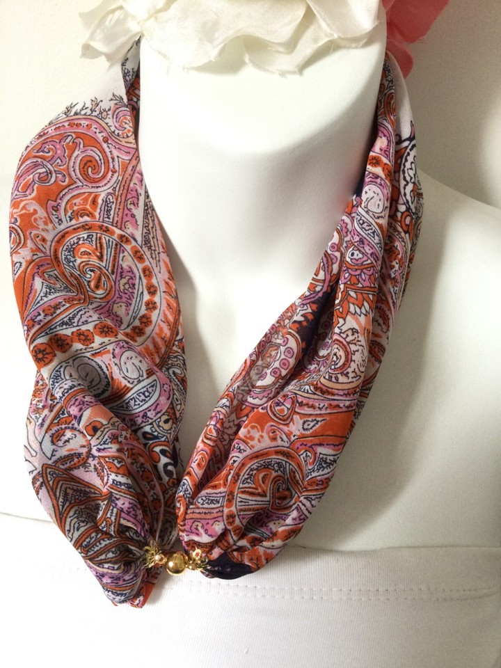 SHORT PATTERNED CHIFFON SCARVES WITH MAGNETIC CLASP BY ARTYDEE ...