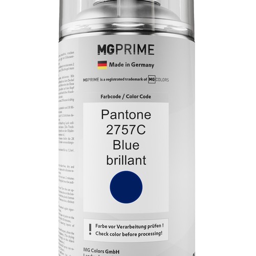 Pantone 2757C Blue brillant acrylique bombe aérosol 2C 400ml séchage ...