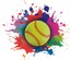 Removable Home Art Watercolor Ball Splat Wall Decal Vinyl Softball ...