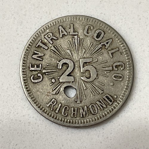Richmond Kentucky KY Coal Token Scrip Central Coal Co Miners Order 25 ...