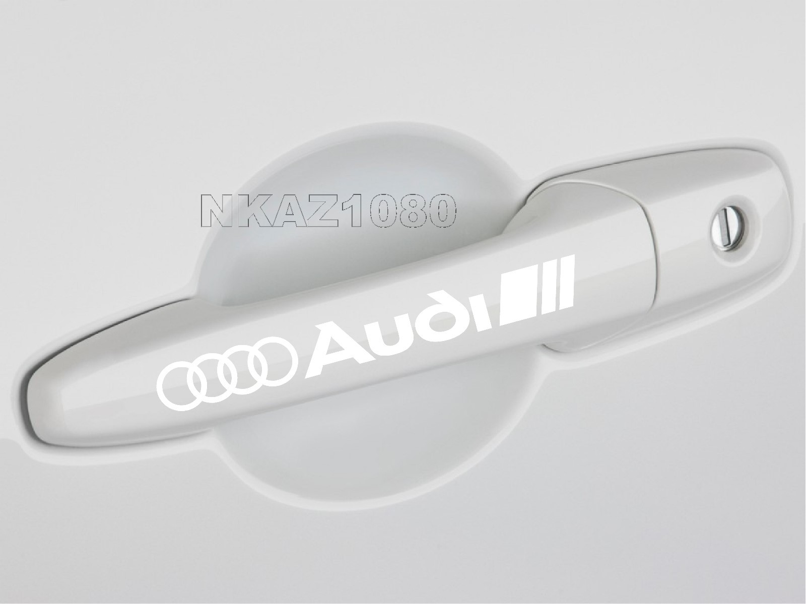 AUDI door handles Vinyl Decal sticker Sport Racing emblem WHITE | eBay