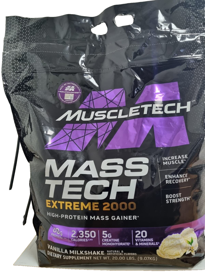 MuscleTech MassTech Extreme 2000 High-Protein Mass Gainer Vanilla ...