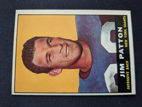 1961 Topps Football Card # 92 Jim Patton - New York Giants (EX) | eBay