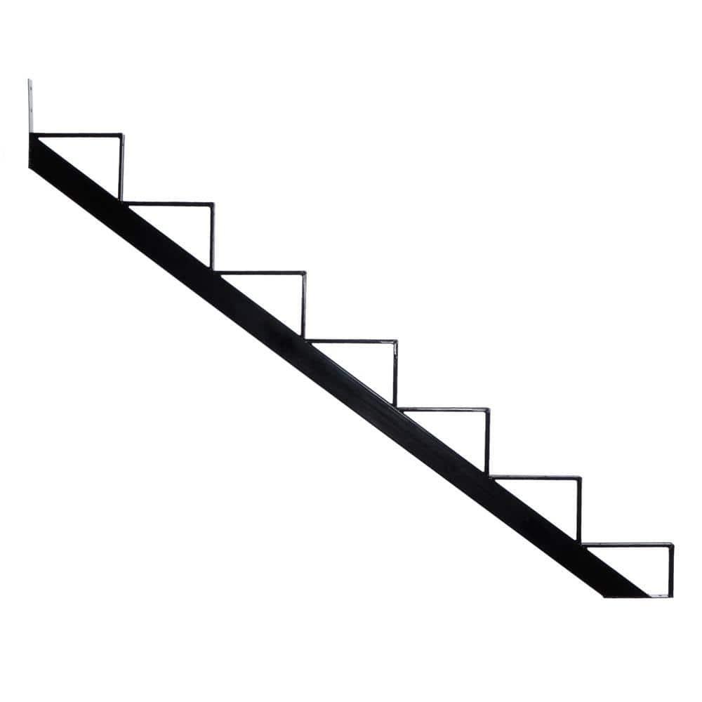 Pylex Stair 7-Steps Steel Stringer Black with Pre-Drilled Holes 7-1/2 ...