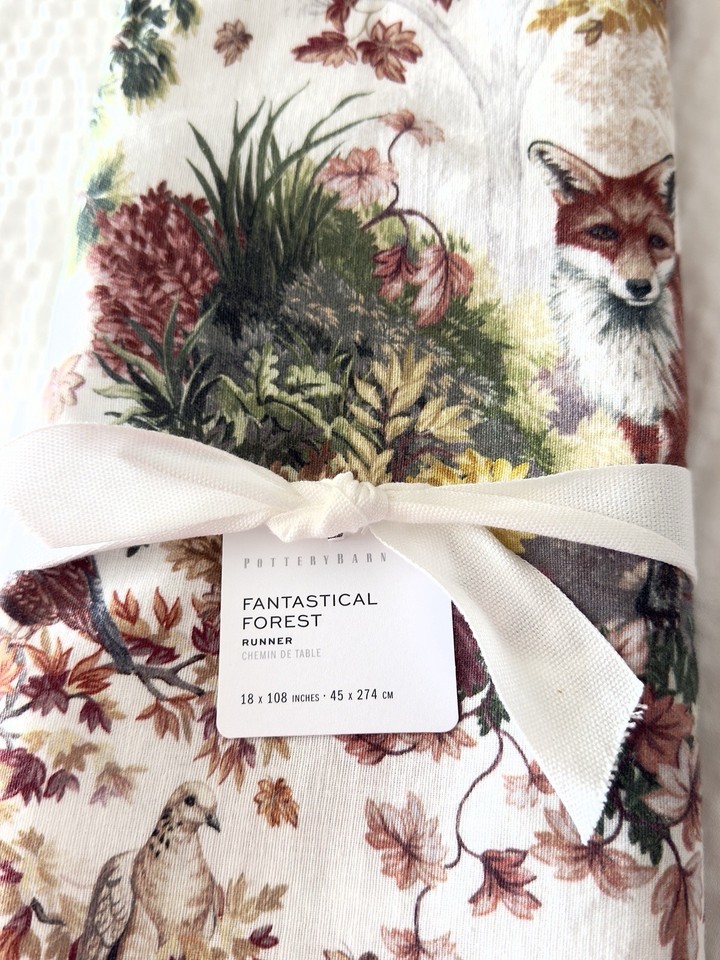 Pottery Barn Fantastical Forest Cotton/Linen Table Runner, NWT, Retail ...