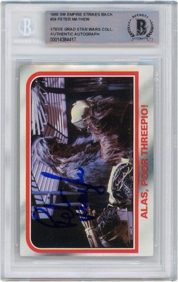 Peter Mayhew Star Wars Signed 1980 Topps Blue Signature 89 BAS Card ...