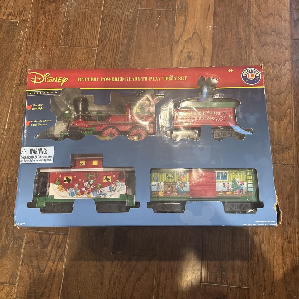 Lionel Battery-Operated Disney Mickey Mouse Express Christmas Toy Train ...