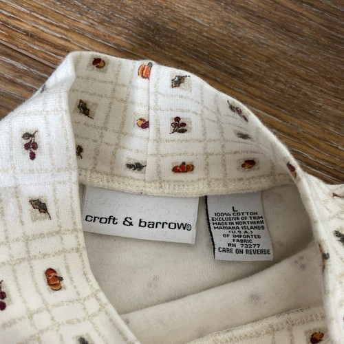 Croft & Barrow Fall patterned mock neck size L | eBay