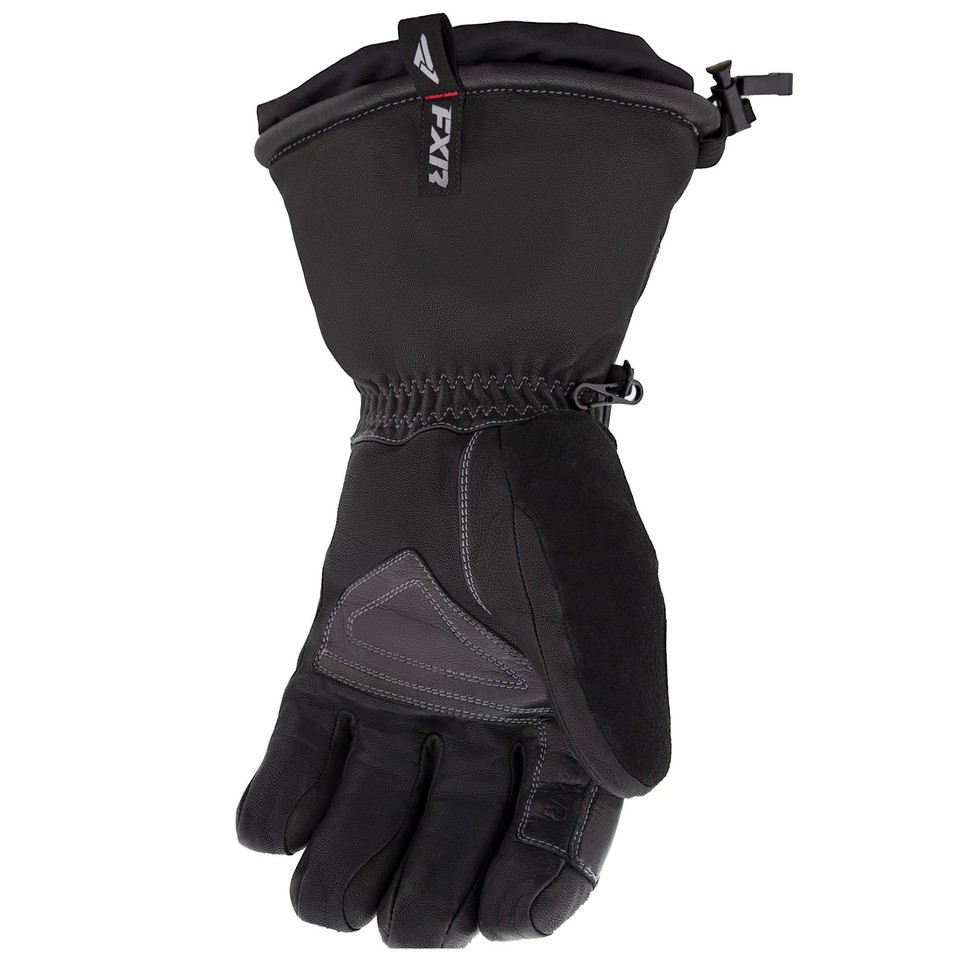 FXR Leather Gauntlet Snowmobile Gloves Thinsulate HydrX Pro Waterproof ...