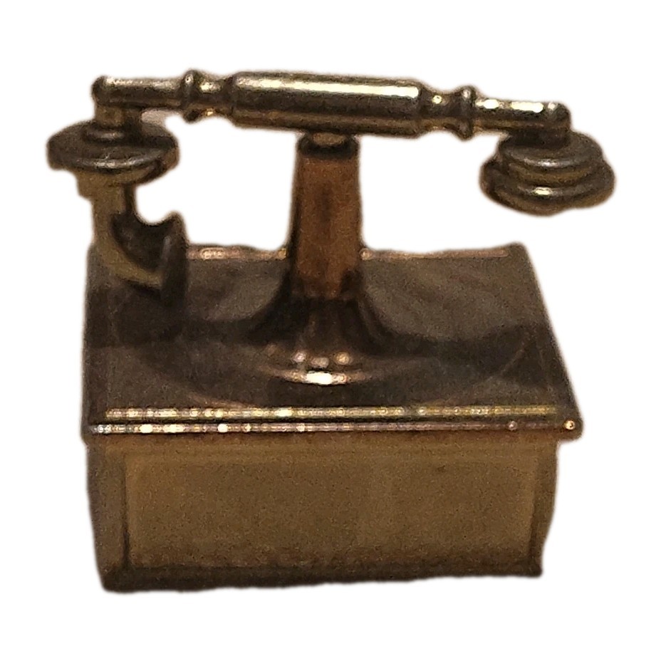 Vintage Miniature Doll House Old Fashion Phone - Copper & Brass England ...