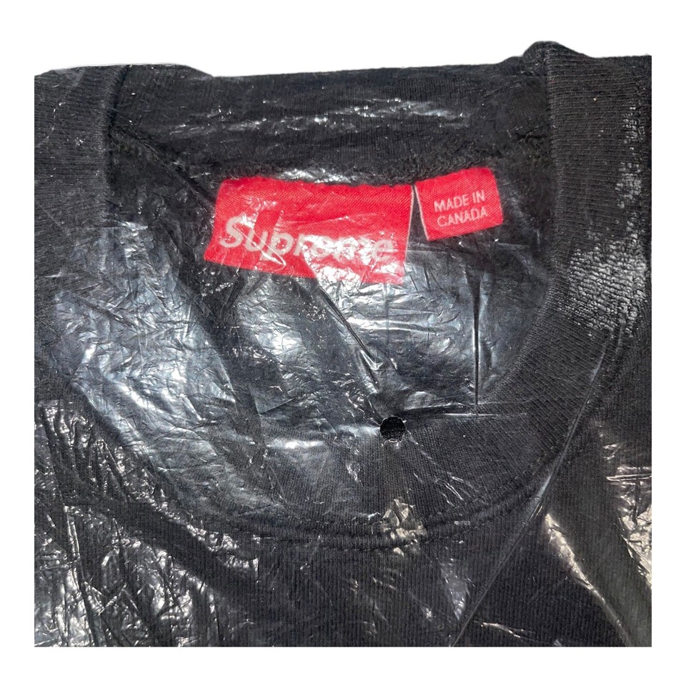 Supreme Cutout Logo Crewneck Sweatshirt Black Bogo Logo SS20 NEW 100% ...