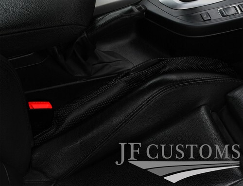 BLACK STITCH PERFORATED LEATHER 2XCAR KEY HOLDER FITS CHRYSLER ...