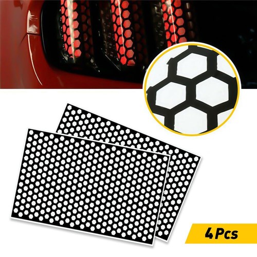 4pcs Car Honeycomb Tail Rear Cover Light Decal Sticker Tail-lamp US ...