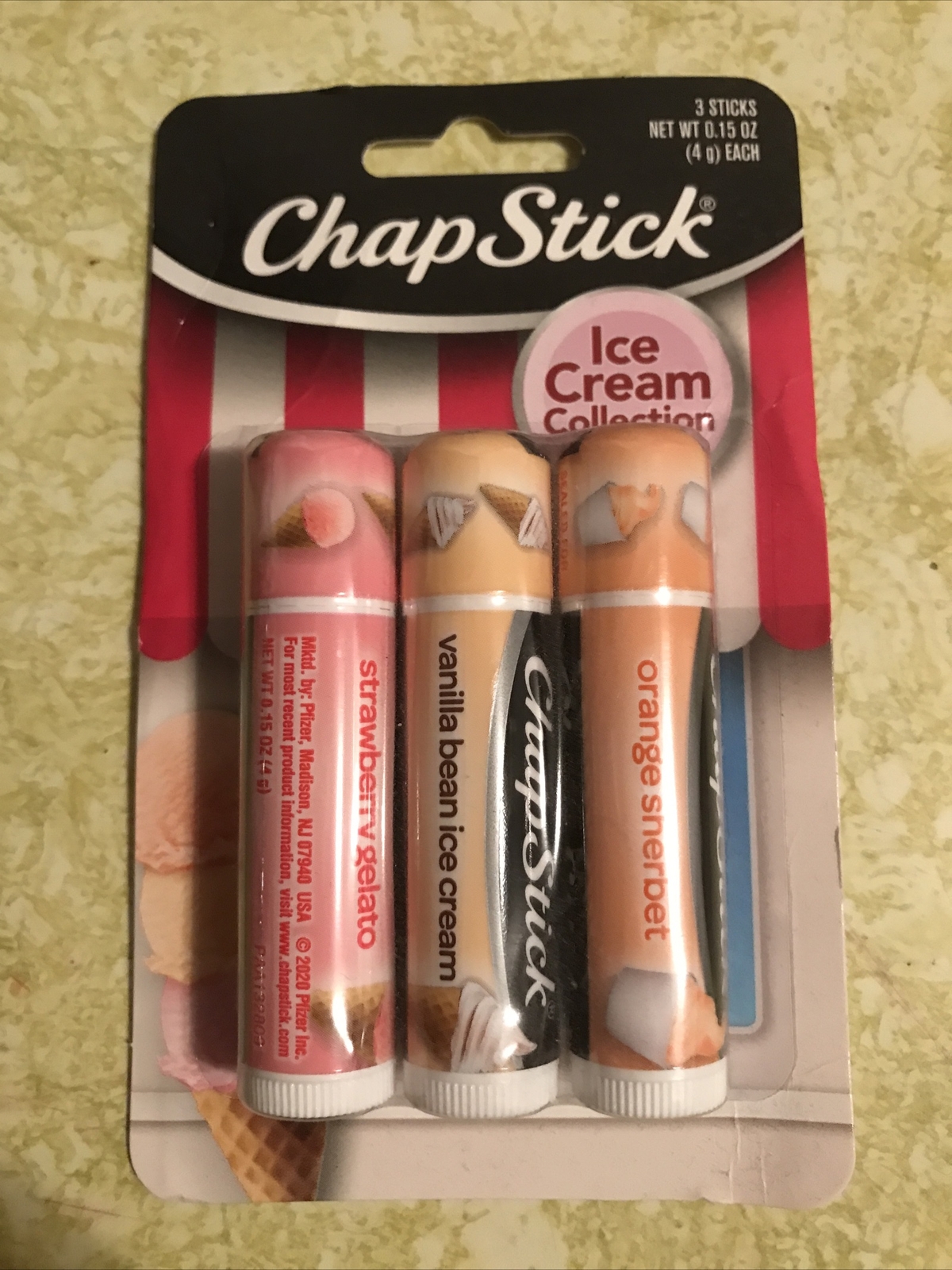 ChapStick Ice Cream *3*🍦Coll.Strawberry Vanilla Bean Ice Cream Orange ...