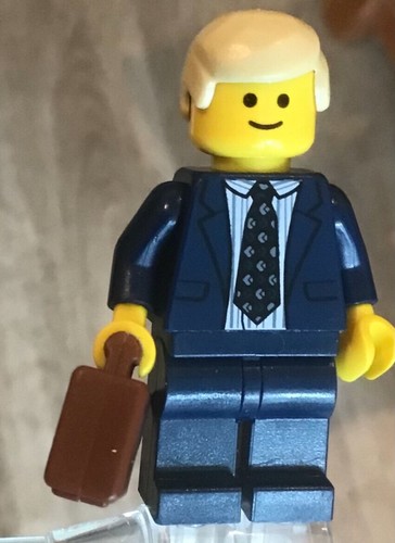 LEGO Minifig Businessman Manager Lawyer Attorney Agent Dark Blue Suit ...