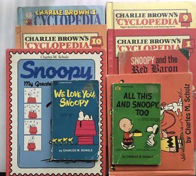 Peanuts Lot of Vintage Snoopy Books ('Cyclopedia, Red Baron, Charlie ...