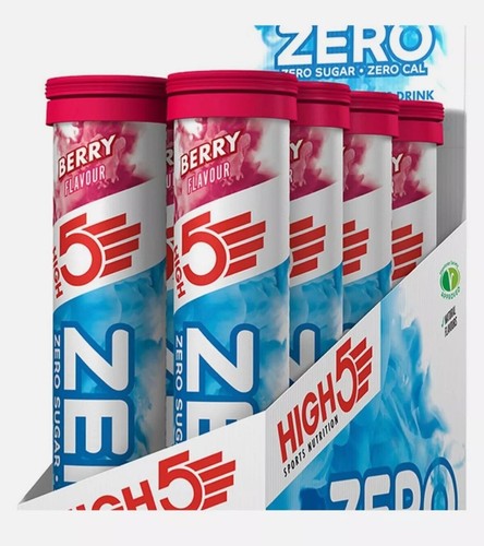 High5 Zero Electrolyte Hydration Tabs x 8 Tubes 160 Tabs Berry - Free ...