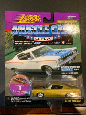 JOHNNY LIGHTNING AMERICAN MOTORS 1970 AMC REBEL MACHINE GOLDEN LIME ...