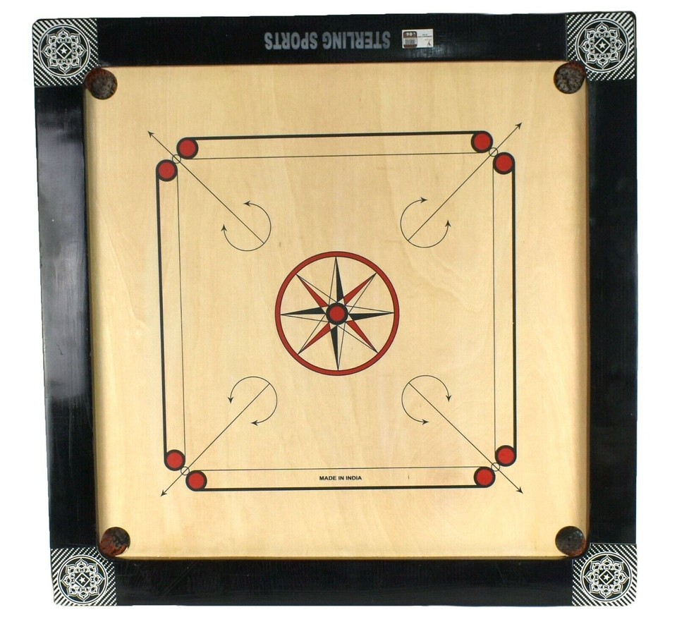 Large Carrom Board Game Size 35" x 35" With Coins & Striker Set Great ...