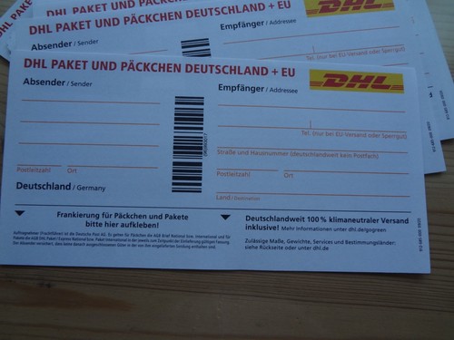 10 St. DHL Päckchen und Paketaufkleber DE + EU | eBay.de