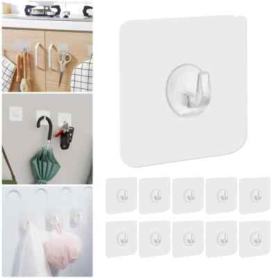 1-20 Self Adhesive Sticky Strong Hooks Heavy Duty Wall Seamless ...