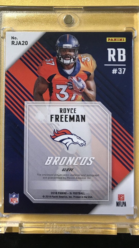 2018 Panini XR Royce Freeman Sick Jumbo RPA RC Patch Auto #’d 1/1 Card ...