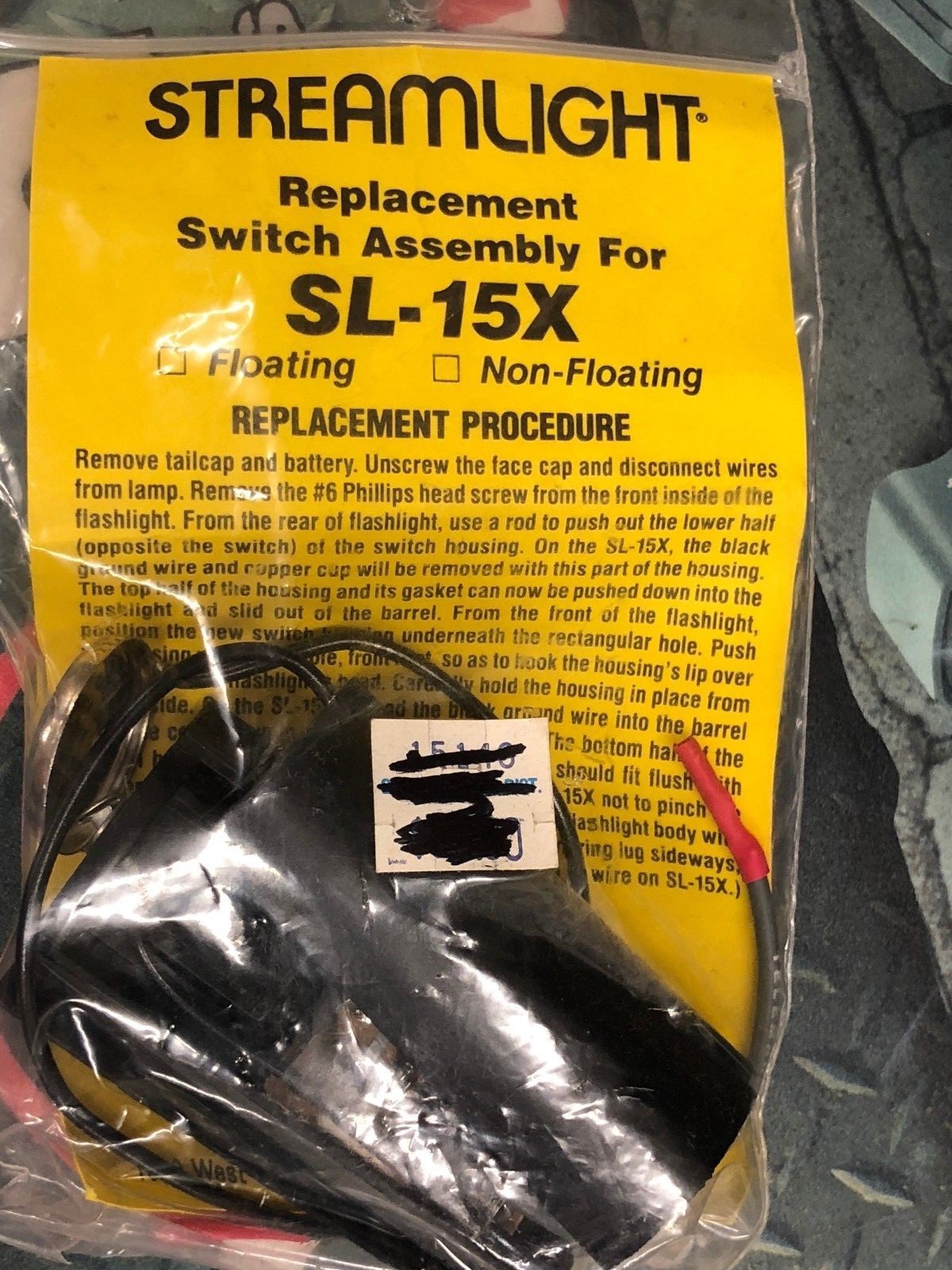 STREAMLIGHT Replacement SWITCH Module For SL-15X Flashlight Light 15140 ...