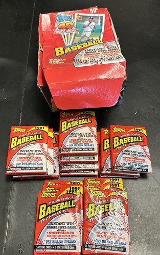 1991 Topps Baseball: Four (16) Sealed Unopened Packs MLB 40 Year ...