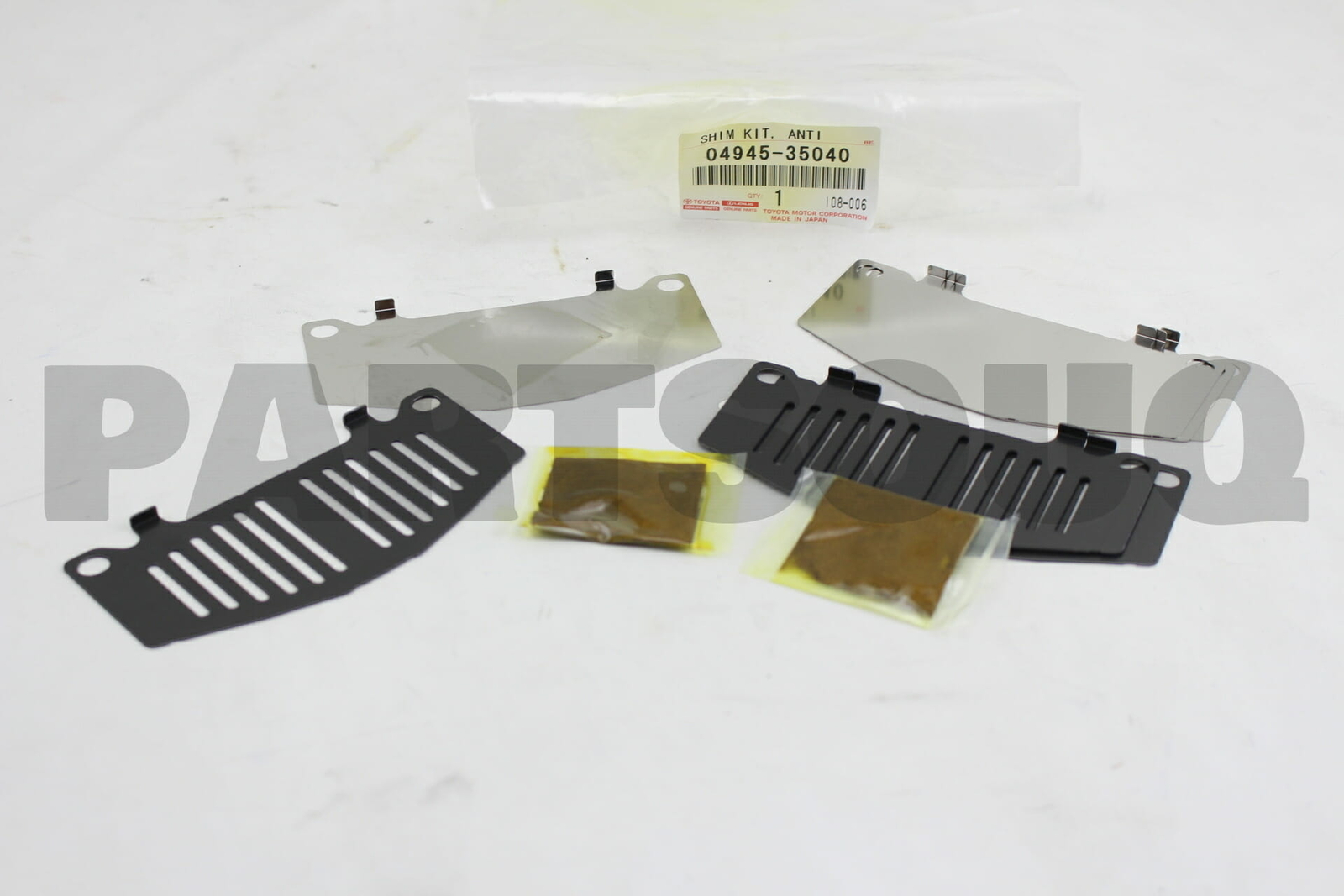 0494535040 Genuine Toyota SHIM KIT, ANTI SQUEAL, FRONT 04945-35040 ...