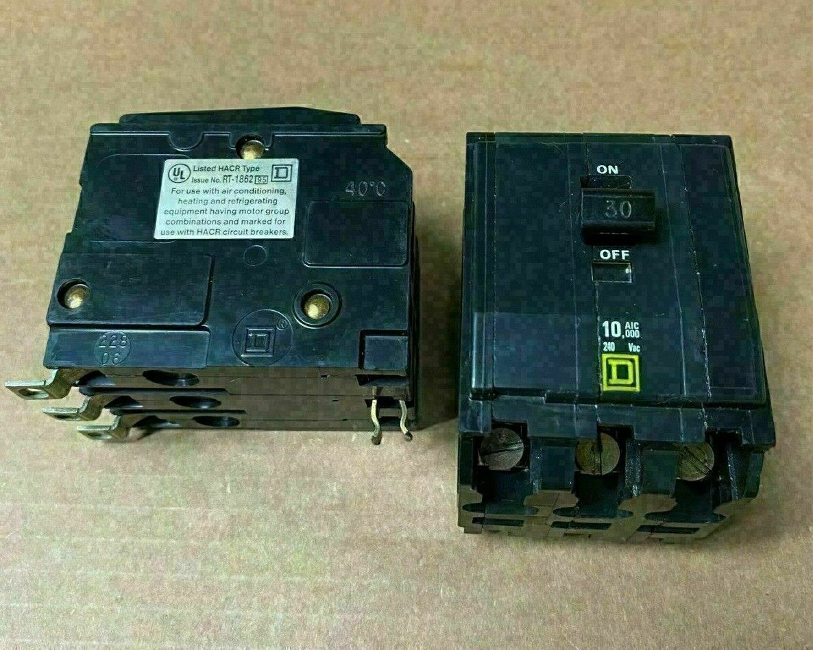 New Square D QOB QOB330 3 Pole 30 Amp 240 V Yellow Bolt On Circuit ...