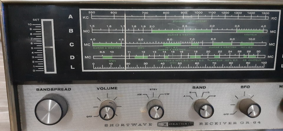 Vintage Heathkit model GR-64 4-Band 4-Vacuum Tube Shortwave Radio ...