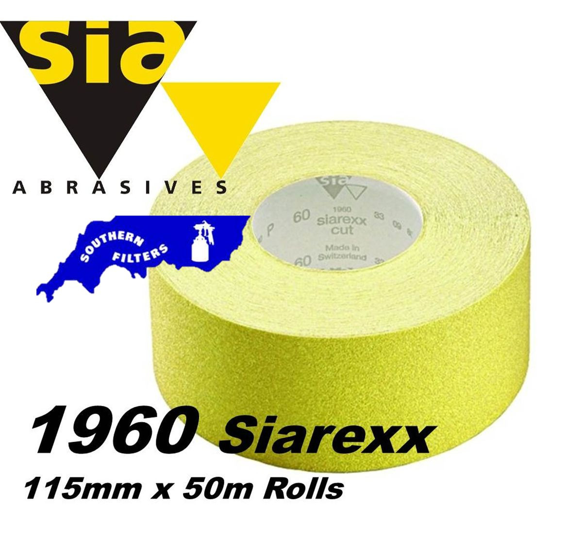 115mm x 50metre ROLL SIA 1960 HEAVY DUTY QUALITY SIAREXX SANDPAPER ...