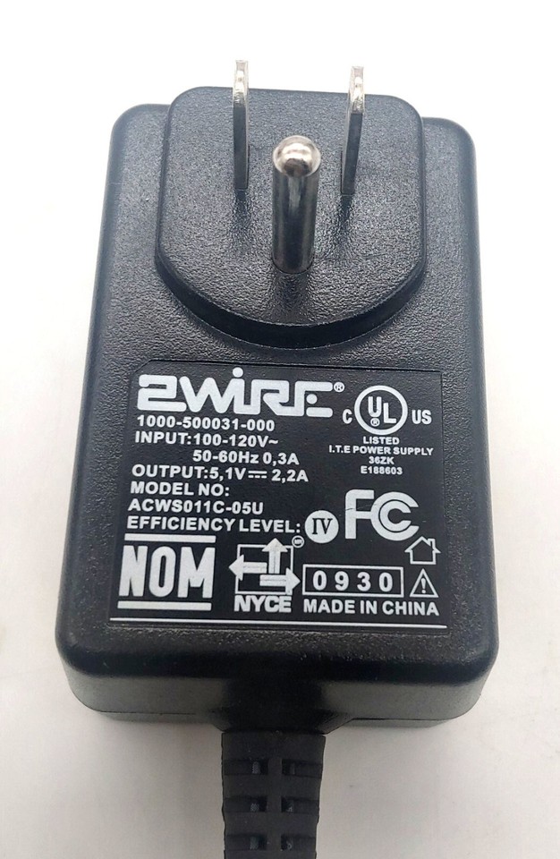2Wire Model ACWS011C-05U 5V Power Supply | eBay