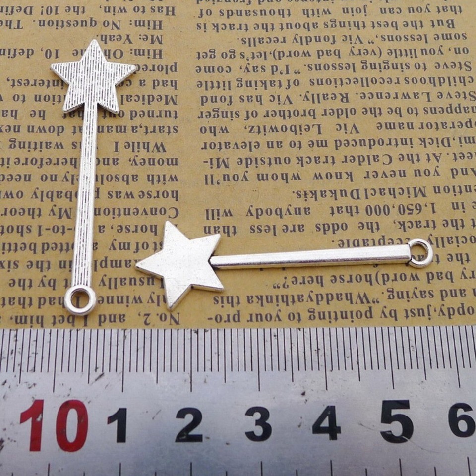 BULK 100Pcs Fairy Stick Charms DIY Jewelry Making Pendant Antique ...