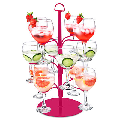 Cocktail Tree Pink - Cocktail Glass Display for 12 Glasses Gin Tree ...