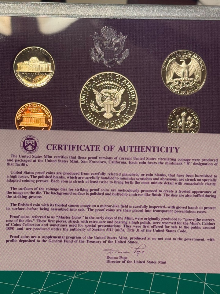 1990 S CLAD PROOF MINT SET OGP AND WITH COA | eBay