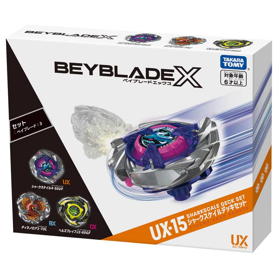 BEYBLADE X Shark Scale Deck Set Aug.9 2025 New Japan Set of 3 Beyblades ...