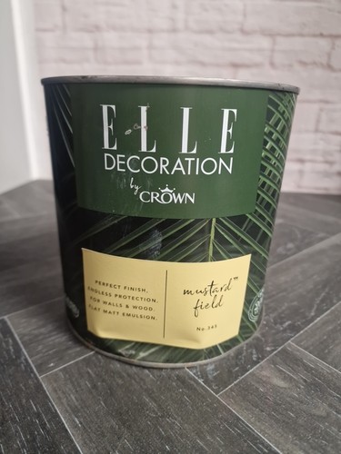Elle Decoration By Crown 2.5L Flat Matt Emulsion Paint Mustard Field No 345 (23) | eBay UK
