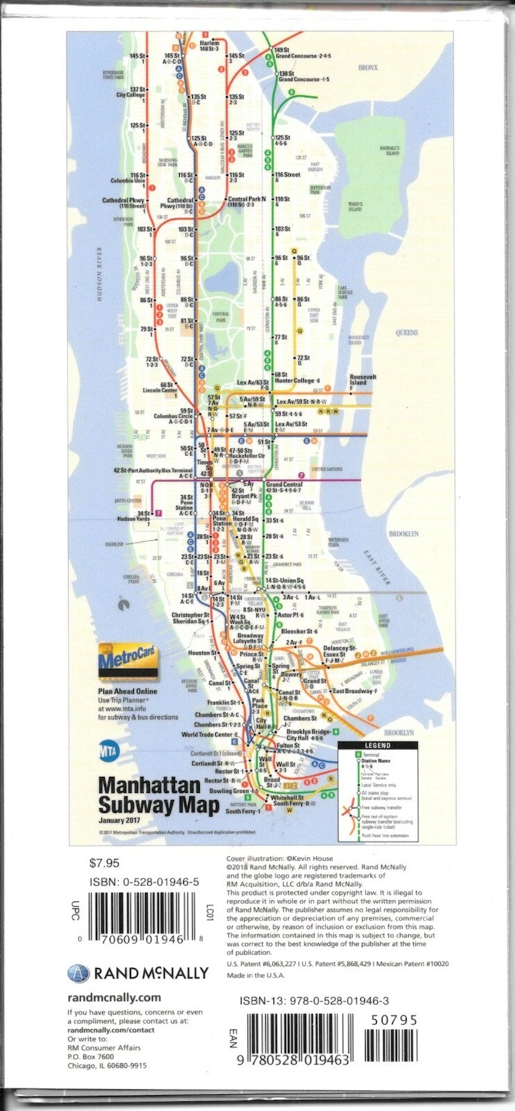 Купить Ибей | Manhattan, New York City, Easy-to-fold, Street Map, by ...