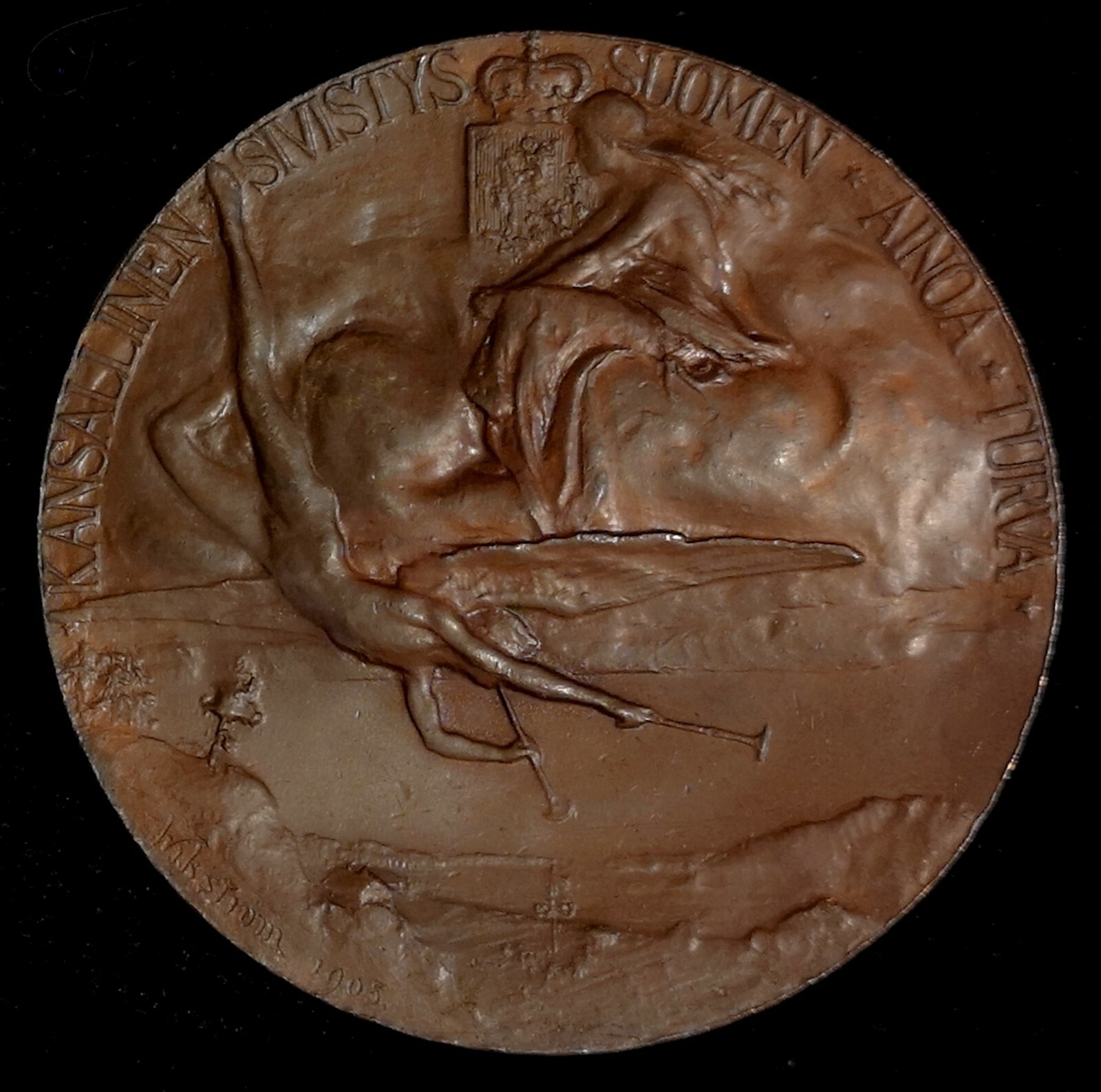 Art Nouveau Medal By Wikström 1906 Finnish Literature Society JV ...