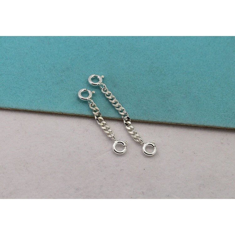 3.0mm Sterling Silver Safety Chain Extender Necklace/Bracelet Extension ...