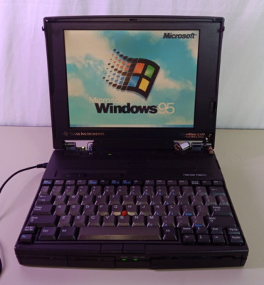 Vintage Texas Instruments TravelMate 5100 TM5100 P90 Laptop Windows 95 ...