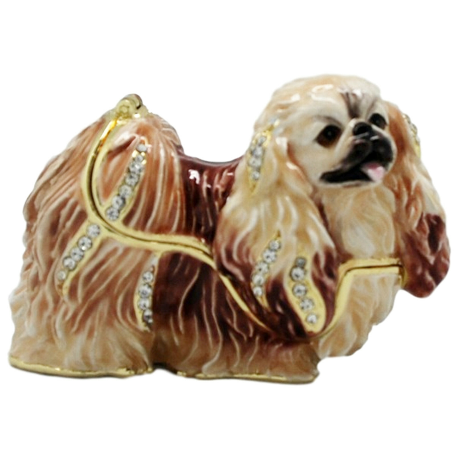 Pekingese Dog Jewelled Trinket Box or Figurine Approx 5cm High | eBay