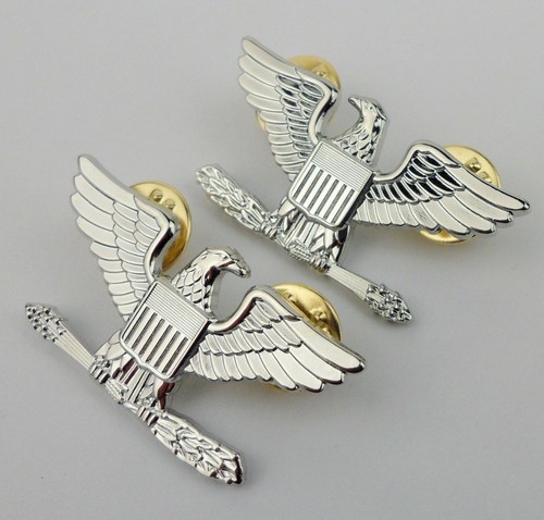 US COLONEL RANK INSIGNIA US COLONEL HAT LAPEL PIN PAIR METAL BADGE | eBay