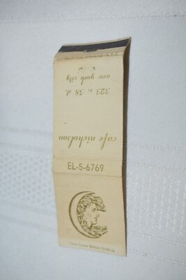 Cafe Nicholson New York City Moon 20 Strike Matchbook Cover | eBay