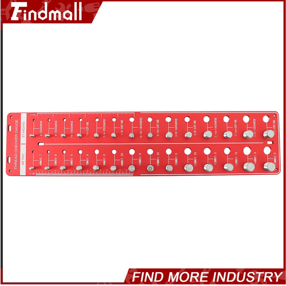 Findmall Nut And Bolt Thread Checker 28 Hole Thread Gauge Inch And ...