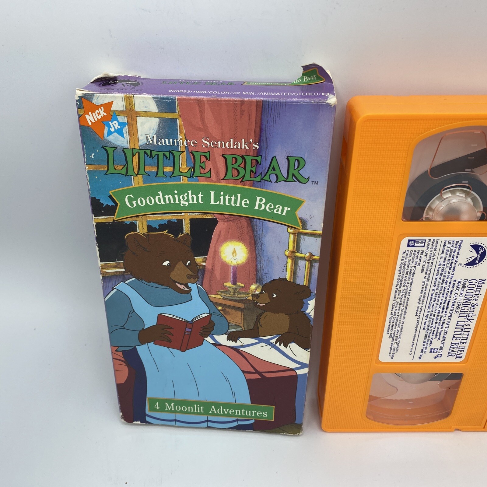 1998 Little Bear: Goodnight Little Bear Nickelodeon Orange VHS Video ...